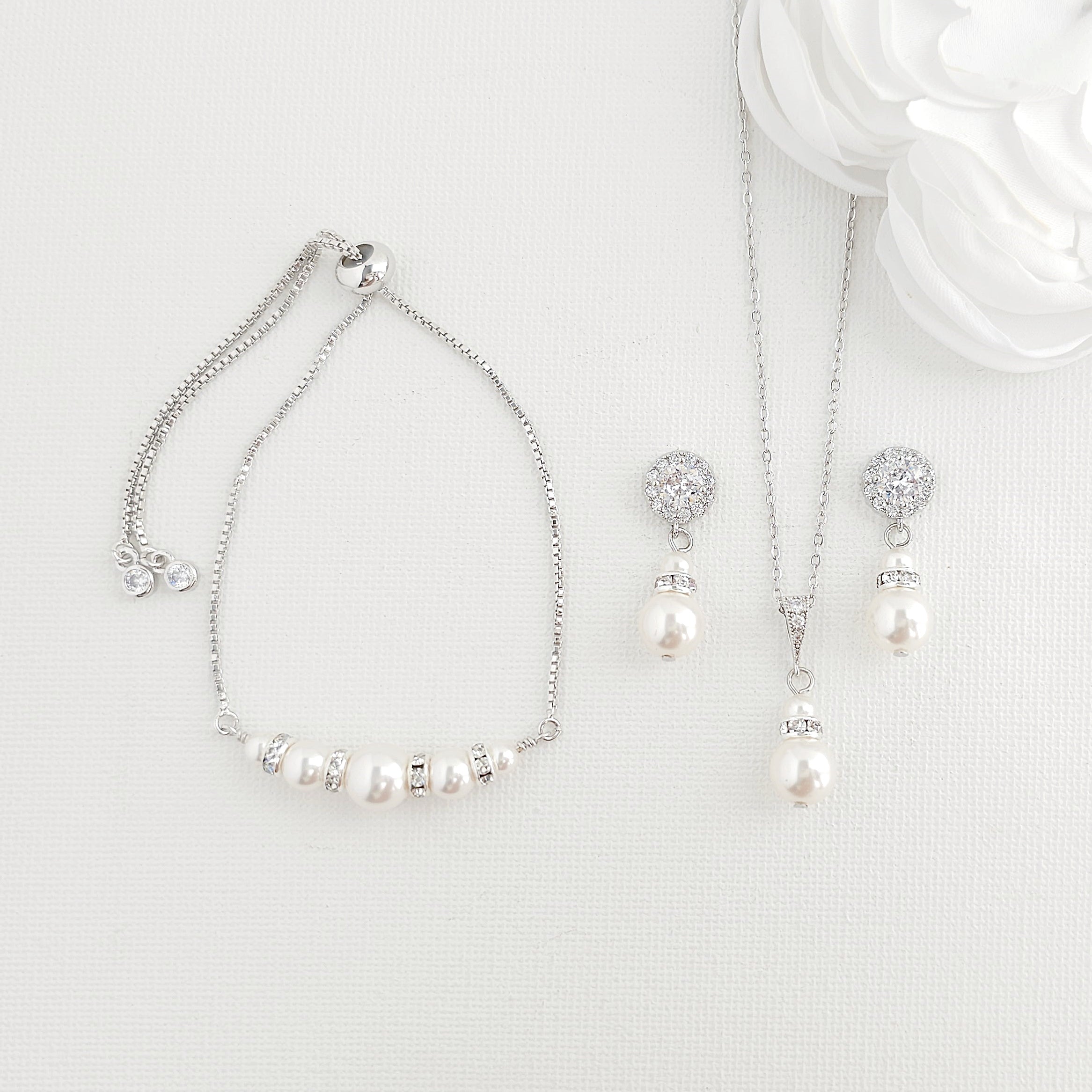 Shop Simple Pearl Jewelry Set for Brides and Your Bridal Party ...
