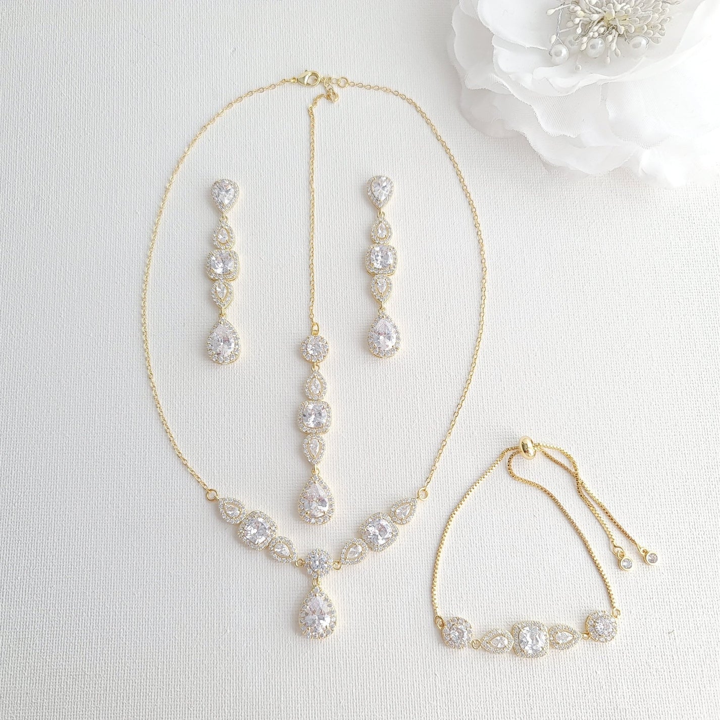 3 Piece Back Jewelry Set for Open or Backless Wedding & Formal Dresses ...