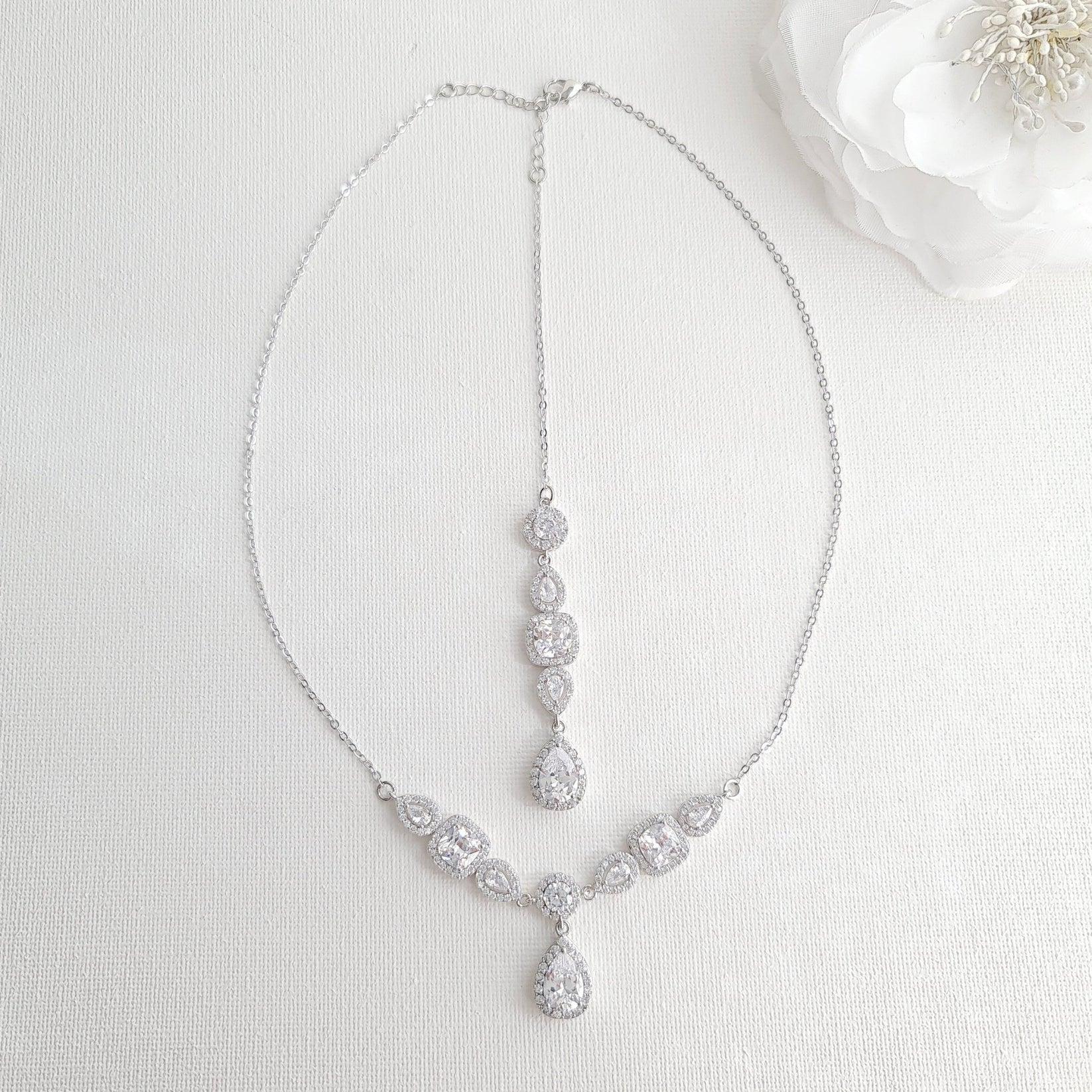 3 Piece Back Jewelry Set for Open or Backless Wedding & Formal Dresses ...