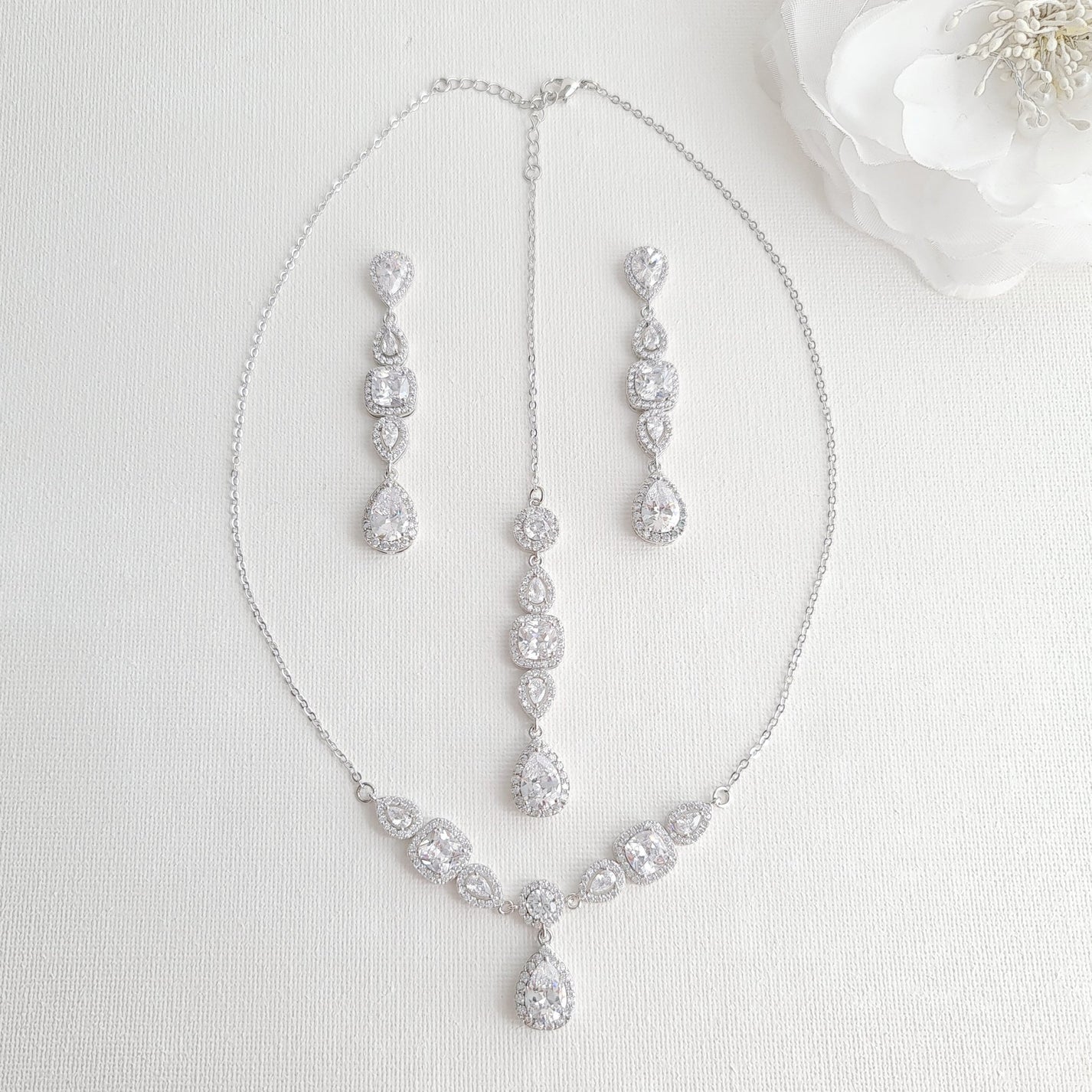 3 Piece Back Jewelry Set for Open or Backless Wedding & Formal Dresses ...