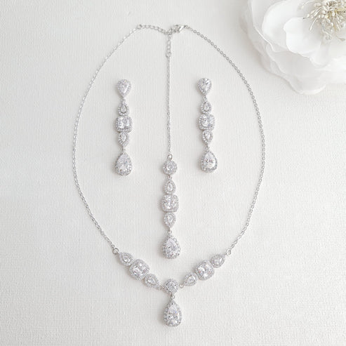 3 Piece Back Jewelry Set for Open or Backless Wedding & Formal Dresses ...