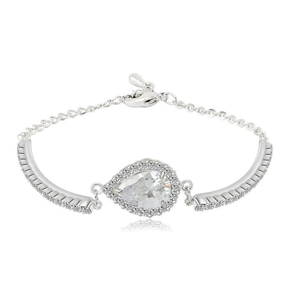Sparkly Silver Teardrop Bracelet in Cubic Zirconia For Girls - Ellie ...