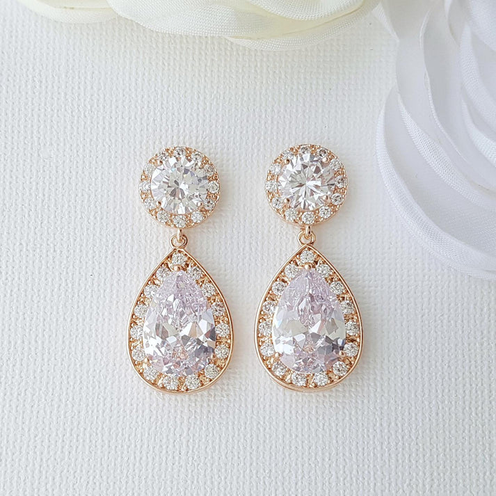 Classic Design Silver Drop Earrings for Your Wedding, Formal, Prom Look ...